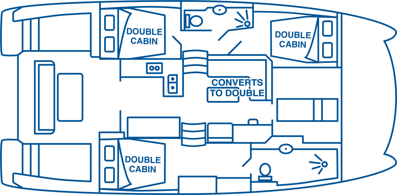 Leopard 40 MY vessel layout - Whitsunday Escape